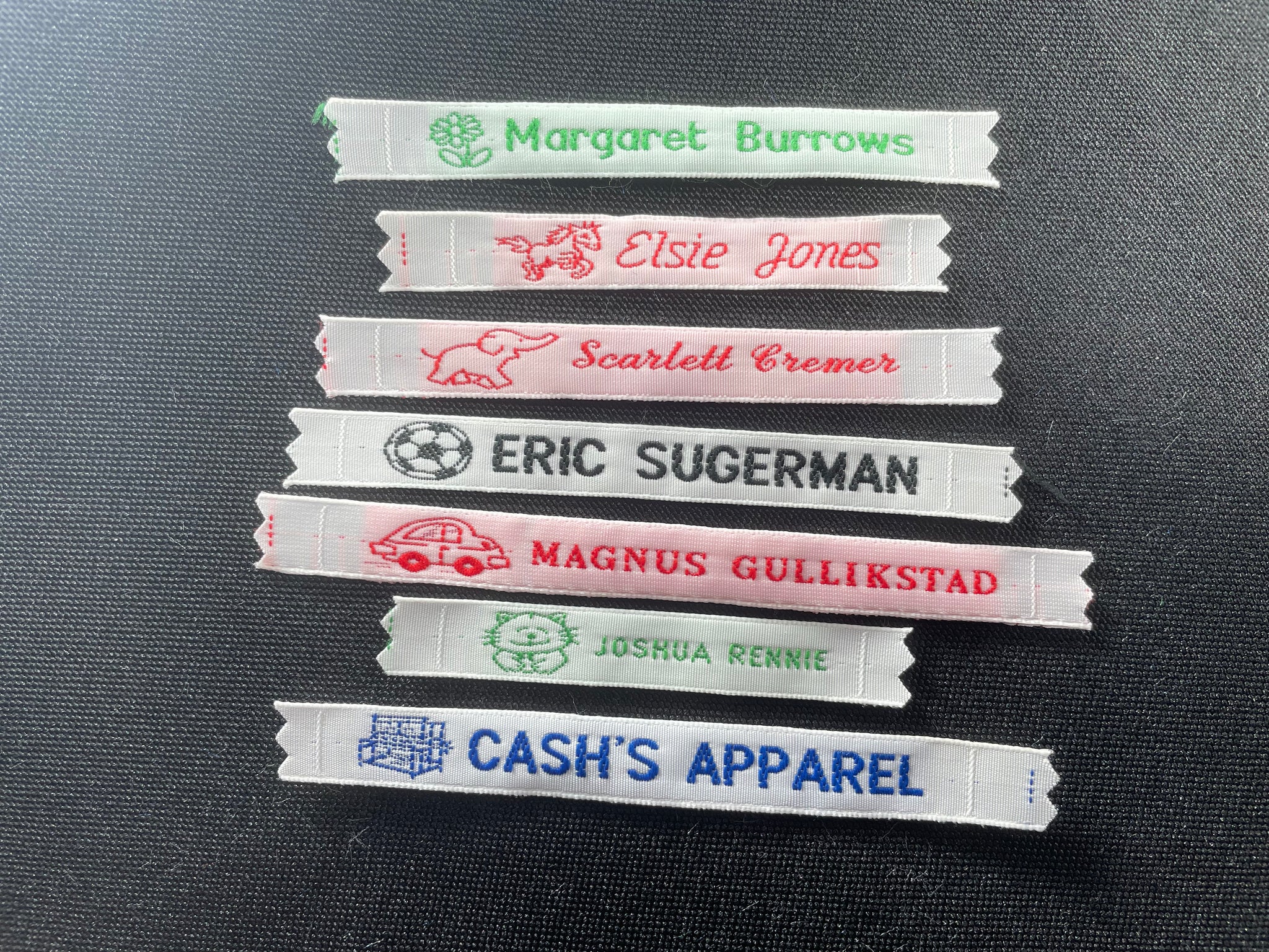 8mm Woven Name Tapes – Cash's Nametapes